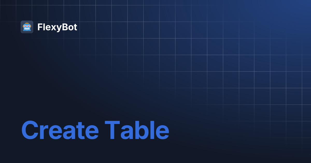 Create Table | FlexyBot
